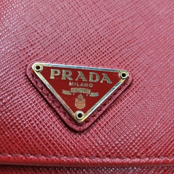 Prada | Bags | Prada Silver Logo Plaque Fold | Poshmark